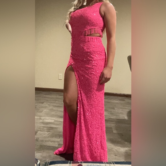 Primavera Couture | Dresses | Primavera Hot Pink Cut Out With Slit Prom ...